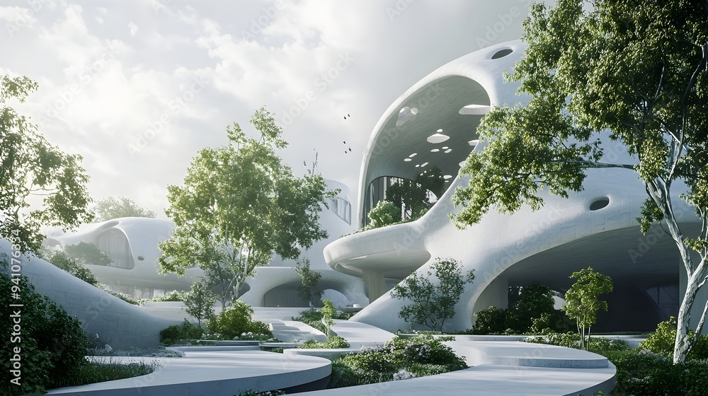 Avant garde architectural design showcasing modular construction with ...