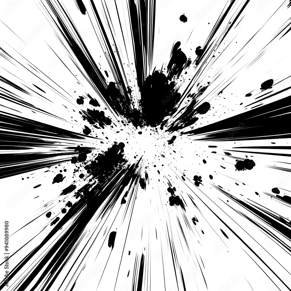 Dynamic manga motion effects with comic-style speed lines, action ...