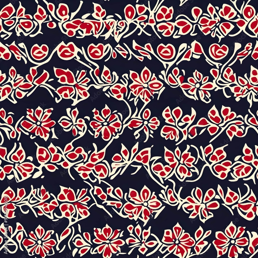 Indian Traditional Block Print Design Pattern. Ajrakh Pattern Batik ...