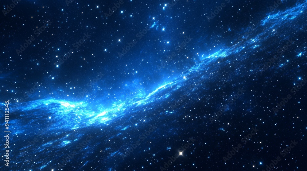 Deep space background with many stars and blue fog creating a feeling ...