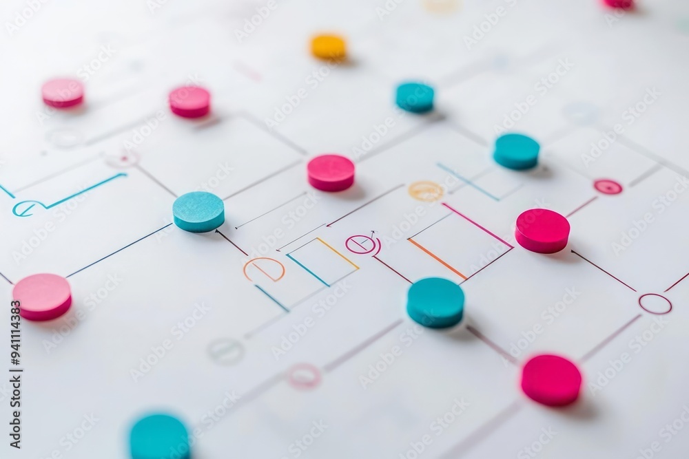 Foto de Strategic plan flowchart, with interconnected goals, objectives ...