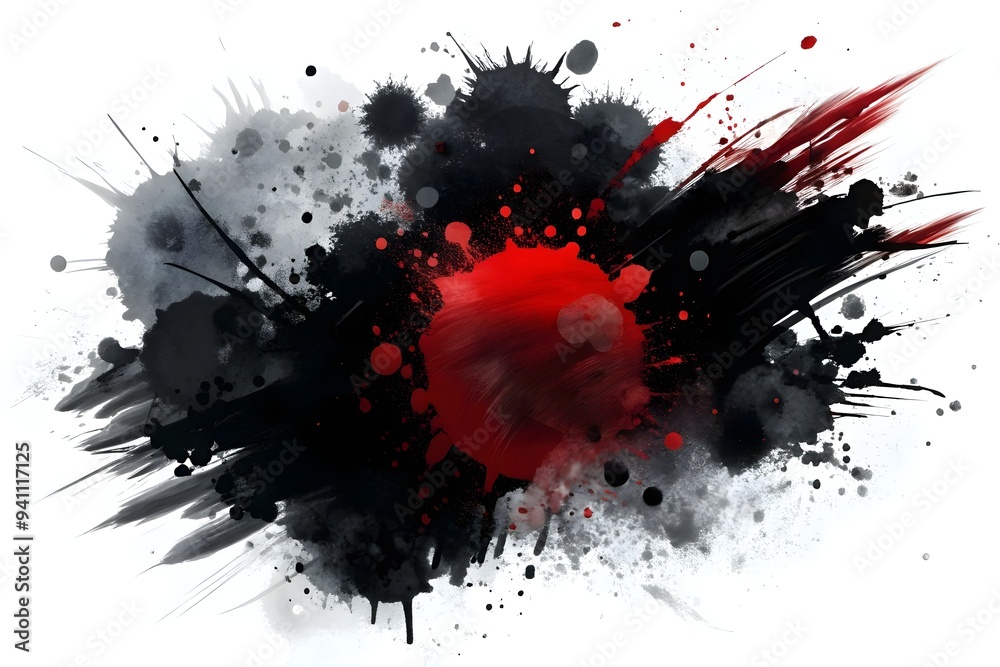 Dynamic Bold Artistic Red Black Explosion Energy Vivid Contrast Texture ...