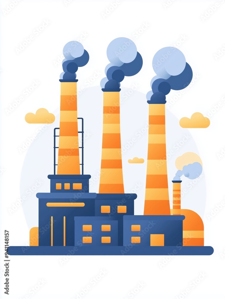 Pollution Industrial Factory Icon | Contemporary Manufacturing Design ...
