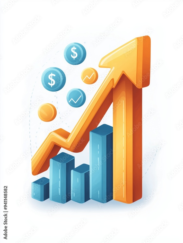 Stock Market Growth Icon â€“ Minimalist Upward Arrow and Financial ...