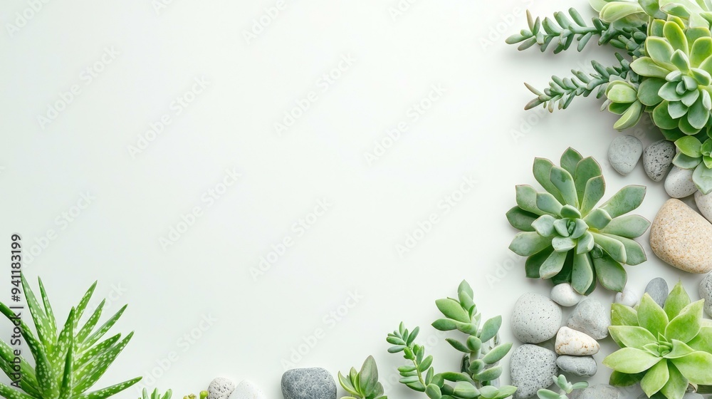 A beautifully arranged decorative succulent display with ample ...
