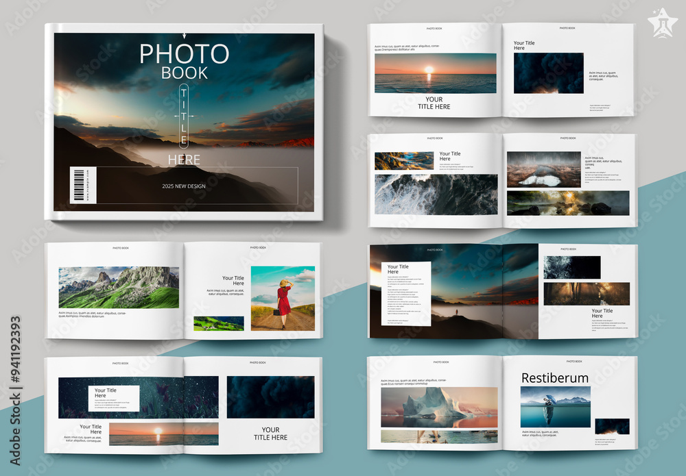 Photo Book Template Landscape Stock Template | Adobe Stock