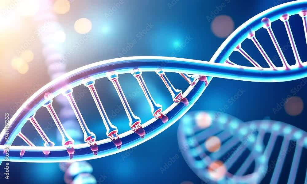 Humain DNA 3D animation. Conceptual design genetic information for science animation ...