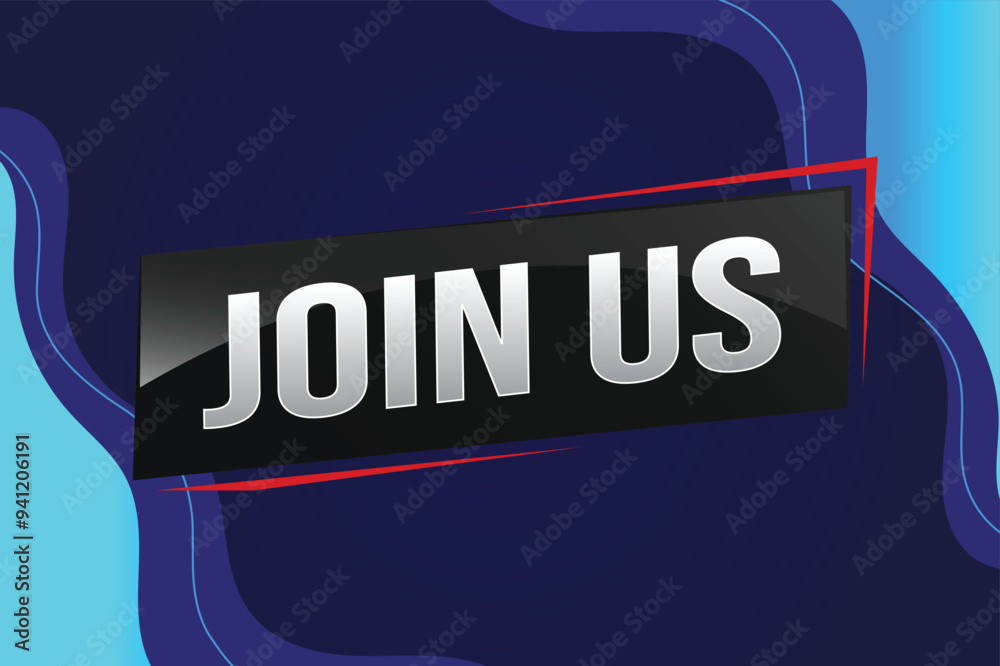 join us word concept vector illustration with modern futuristic 3d ...