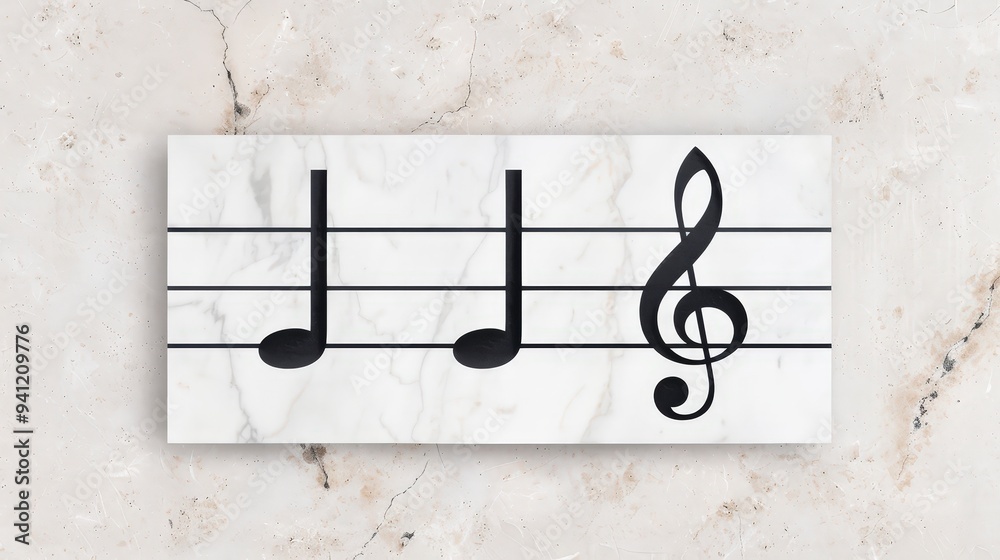 Gambar notasi musik dengan simbol not dan garis. Stock Illustration ...