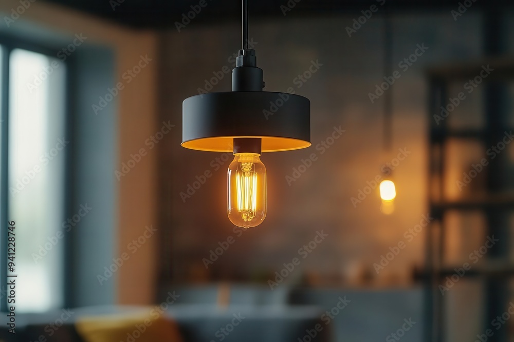 Electrician installing a new light fixture in a modern living room ...