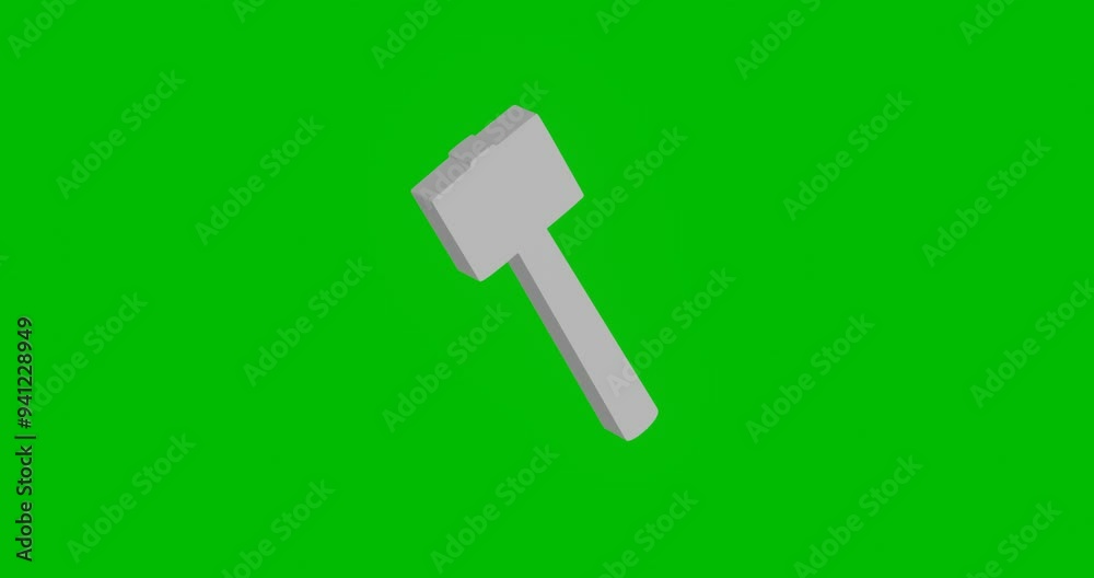 Animation of rotation of a white mallet symbol with shadow. Simple and ...