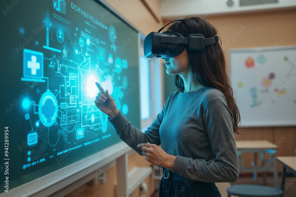 Teacher Using VR and AI in Modern Classroom: Future of Education ...
