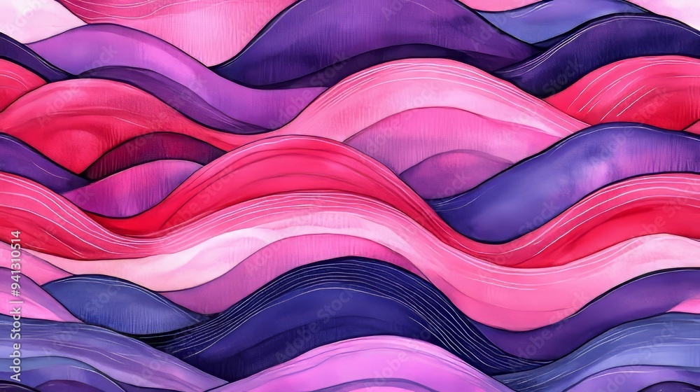 This image features a pink and purple python, snake or reptile skin ...