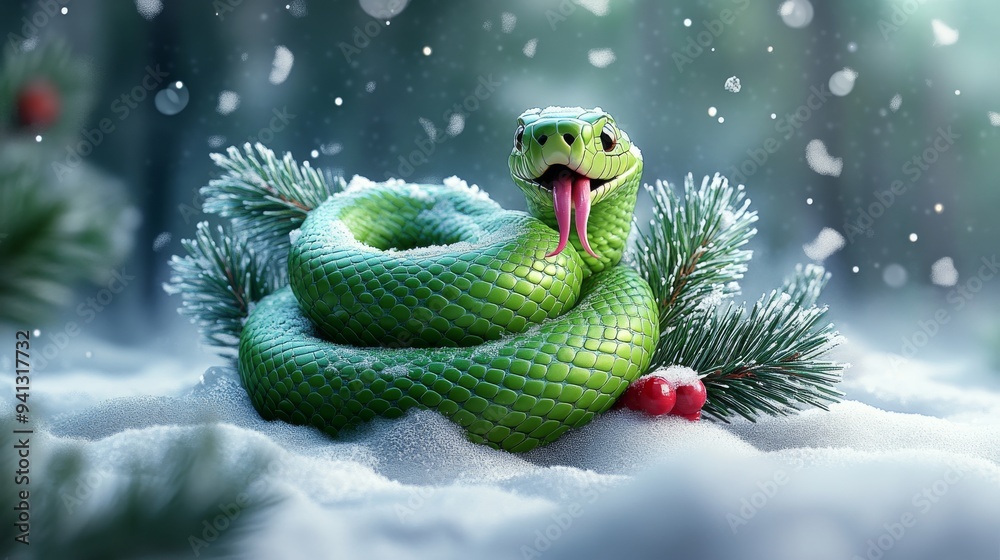 This animation shows the 2025 Chinese New Year Zodiac snakes on a ...