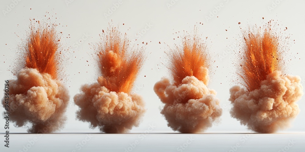 Dynamic Explosion Borders on White Background: Abstract Design Element ...
