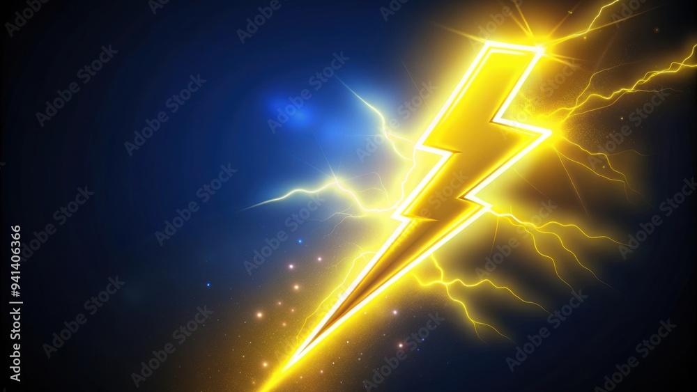Anime-style of a yellow lightning bolt striking, yellow, anime, style ...