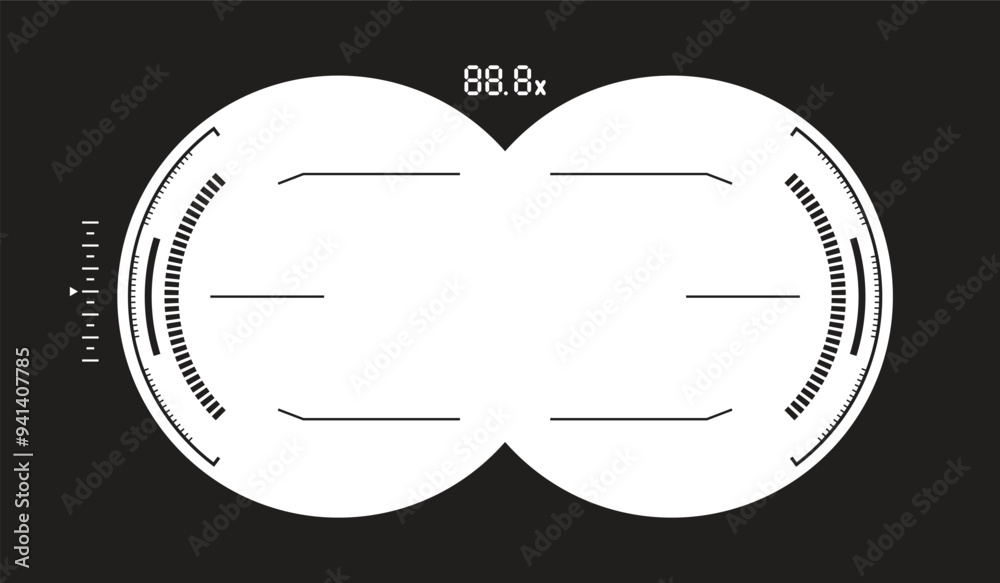 Illustration of the digital binocular interface with HUD (head-up ...