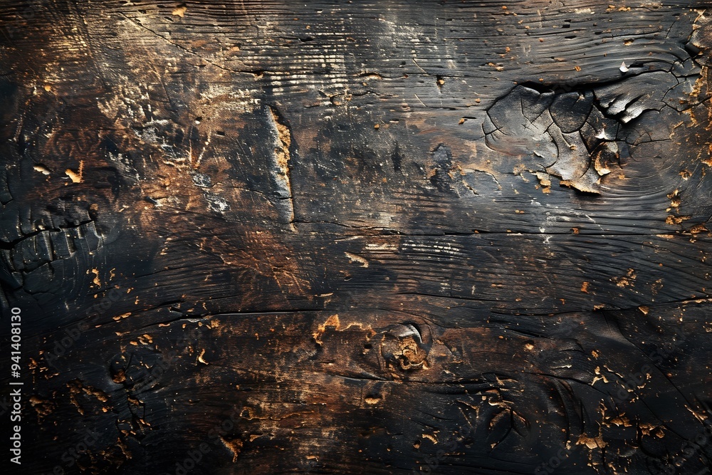 Textured Charred Wood Surface with Rich Dark Tones and Unique Patterns ...