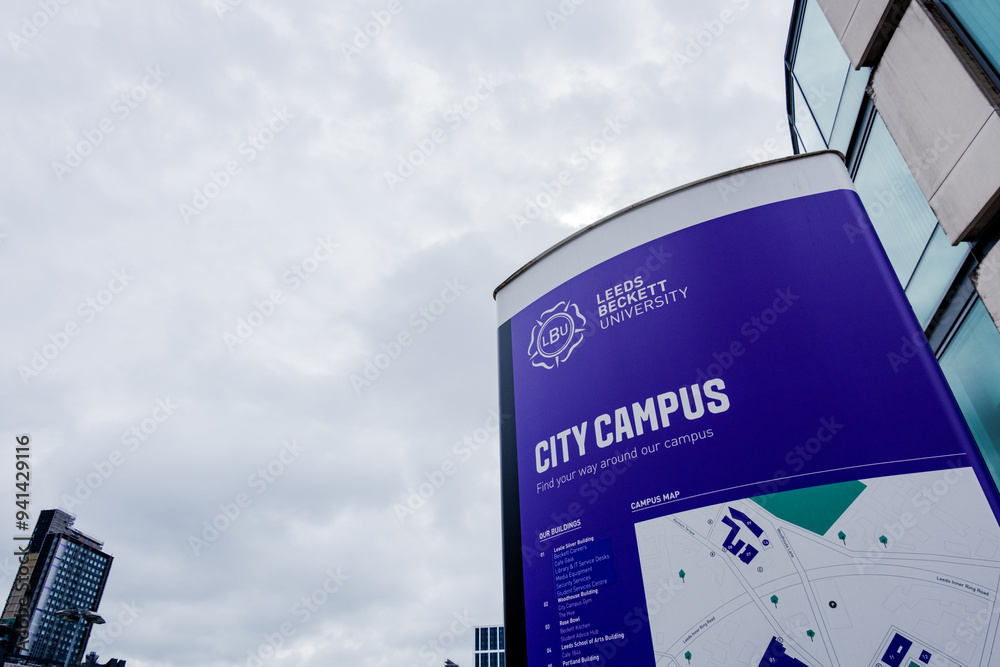 Leeds England: 3rd June 2024: Leeds Beckett University Campus map ...