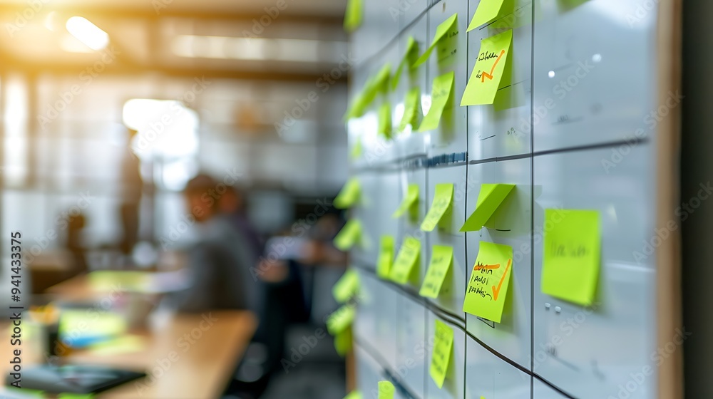 Project Management Board Showing Completed Tasks with Green Check Marks ...