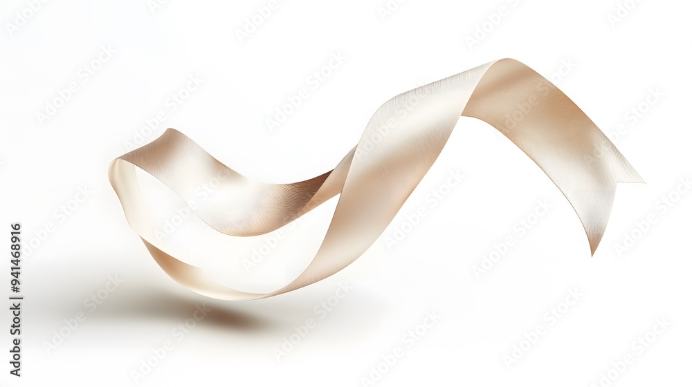 CG Floating Ribbon with Soft Shadows: A smooth, flowing CG ribbon ...