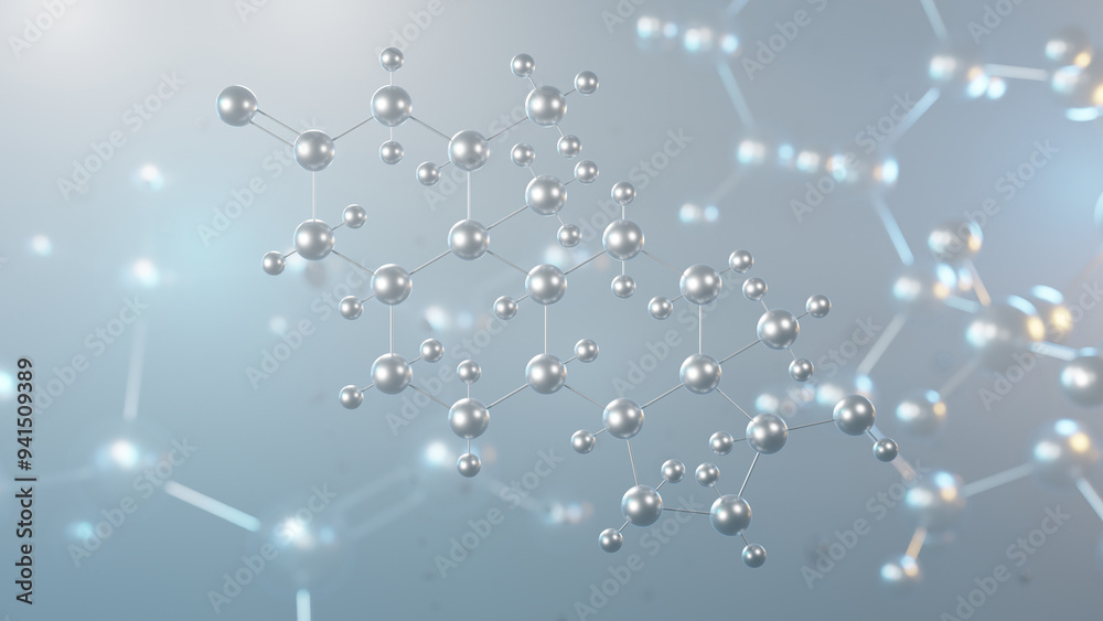 mesterolone molecular structure, 3d model molecule, anabolic steroid ...