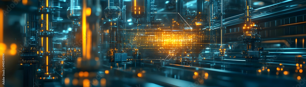 Photo Realistic as AI factory simulation and digital twin concept as An ...