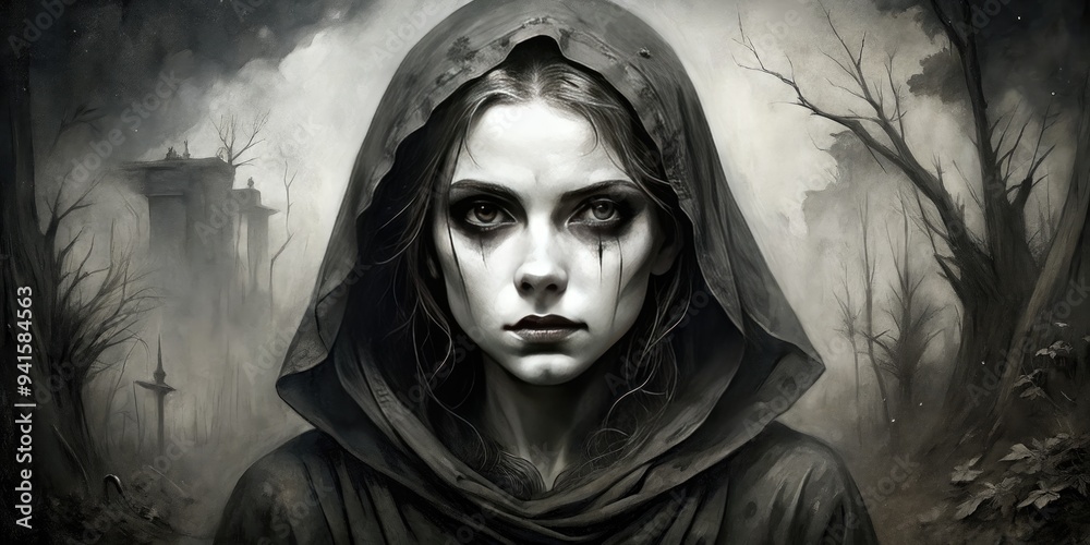 Charcoal Gothic Hand: Monochromatic, eerie, unsettling, charcoal ...