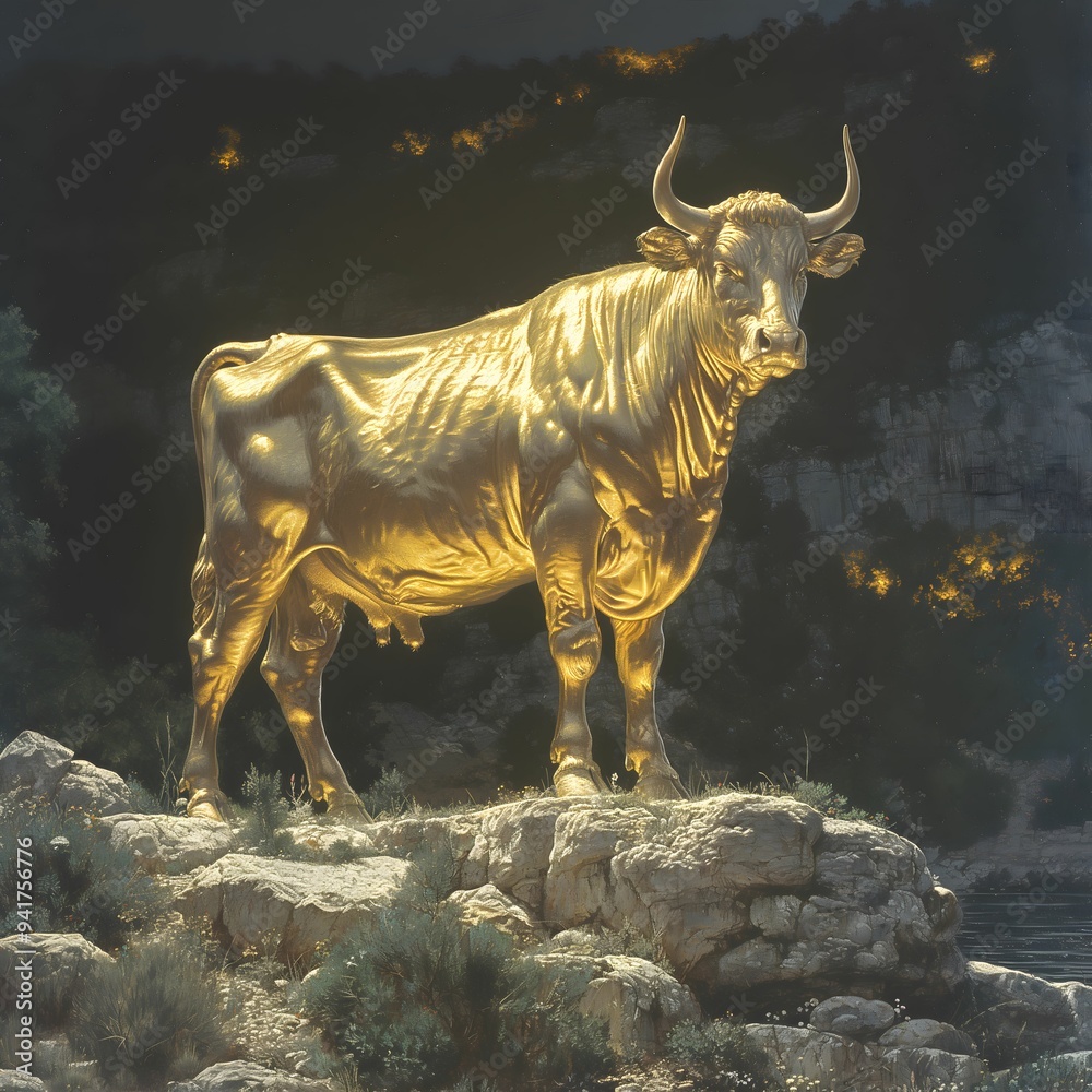 Biblical illustration, Golden Calf Made by the Israelites when Moses ...