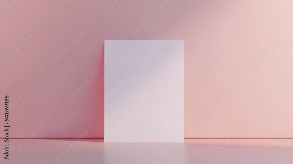 Blank A4 size white paper mockup placed on a soft pastel background ... Blank A4 size white paper mockup placed on a soft pastel background ...
