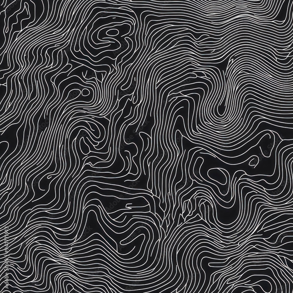 Graphic textures of topographic lines create a dynamic and detailed ...