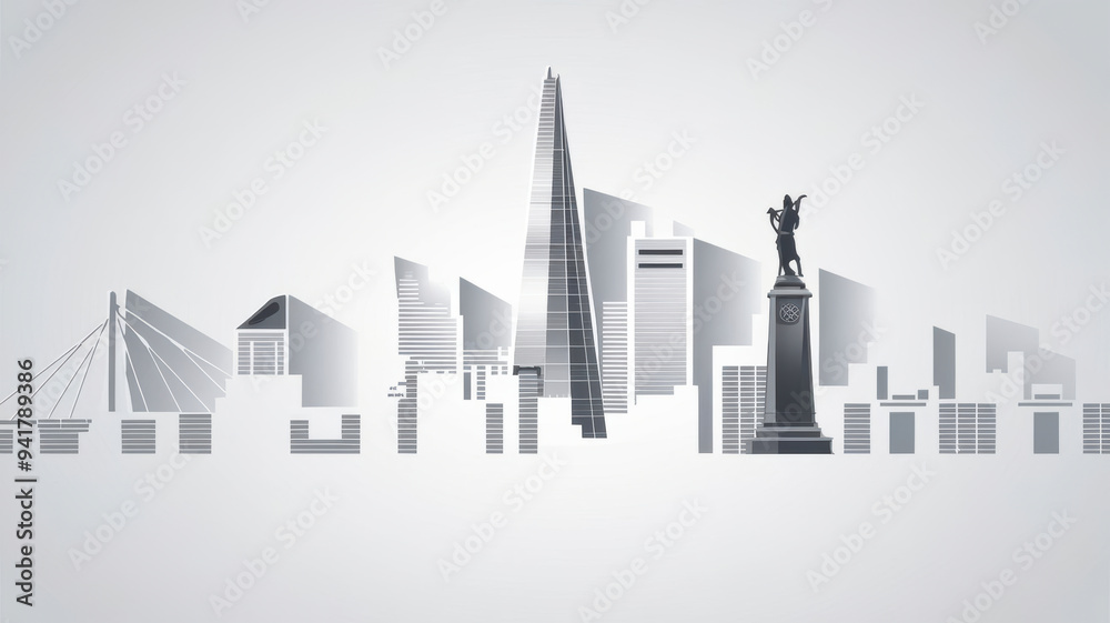 Title A minimalist vector illustration of the London City England ...