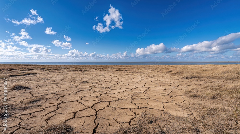 Dried-up lakes, Dry cracked desert, cracked earth, dried-out land in ...