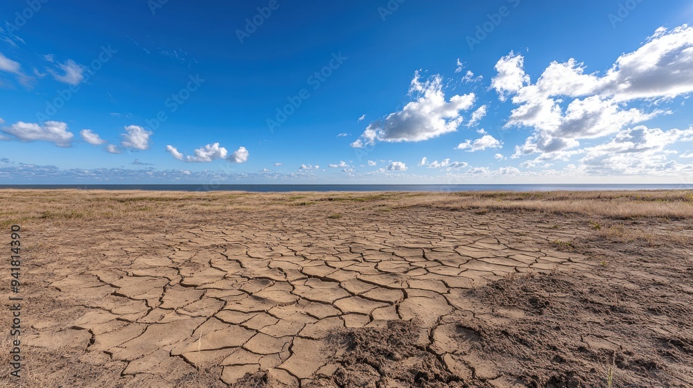 Dried-up lakes, Dry cracked desert, cracked earth, dried-out land in ...