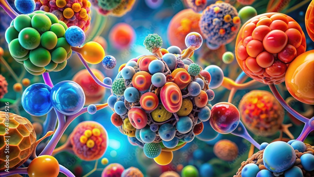 Polycystic Symphony: Array of fluid-filled cysts bursting with color ...
