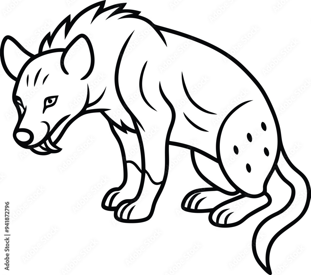 Fun and easy hyena drawing for kids to color in their coloring book ...