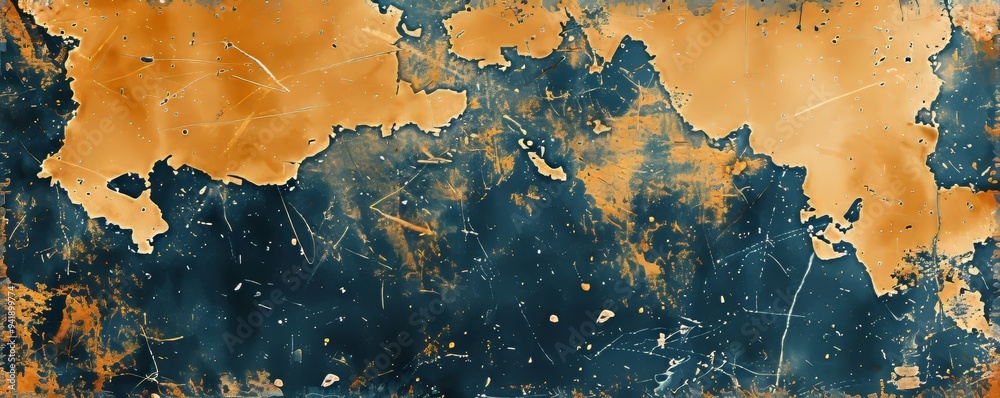 ภาพประกอบสต็อก Vintage grunge paper texture, old worn overlay and ...