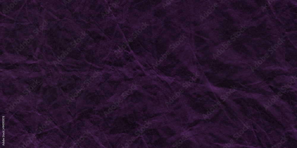 Purple crumpled paper texture in low light background. Silk cloth ...