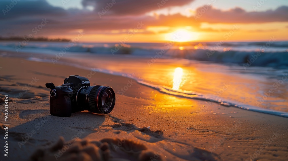 Elegant DSLR on a Sandy Beach in Carlsbad, CA, Captured with ...