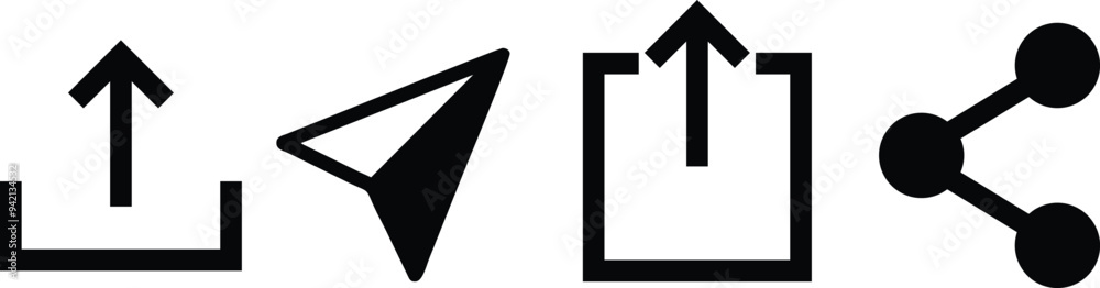 Share icon set. Arrow symbol, Reply send forward icons button. Send ...