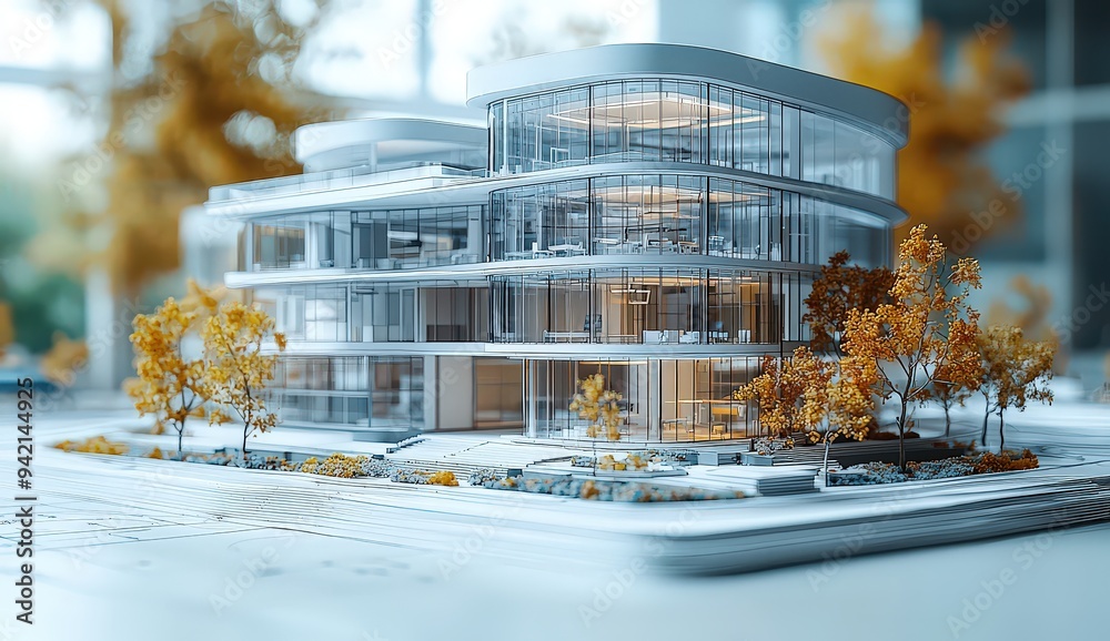 A close-up of an architectural model showcasing the exterior design and ...