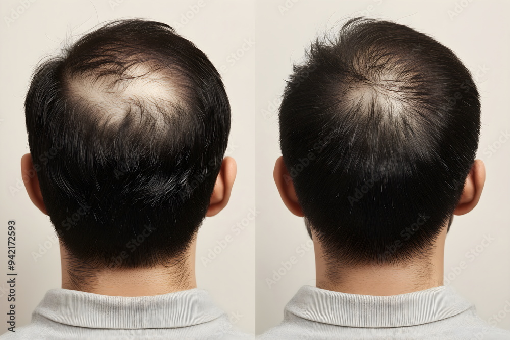 Hair loss solution for men: Before and after images demonstrating ...