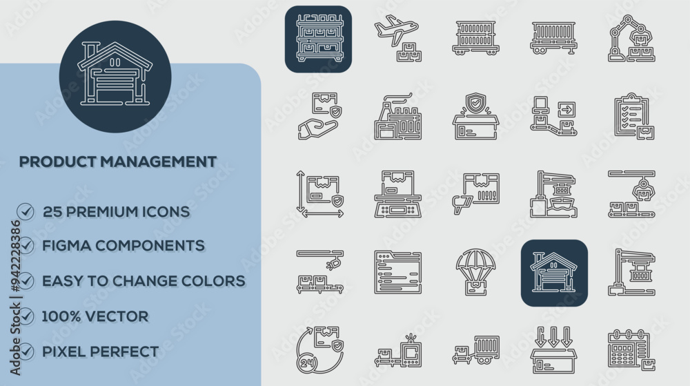 Product management Icons set. Vector illustration in modern thin line ...