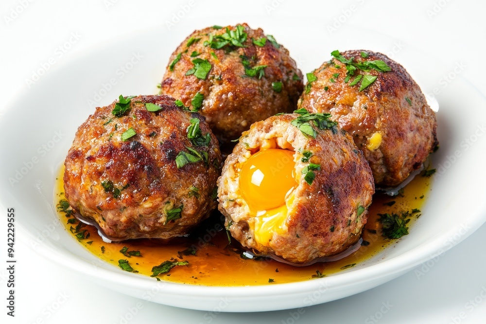 Egg Filled Meatballs, These meatballs have a hard-boiled quail egg or ...