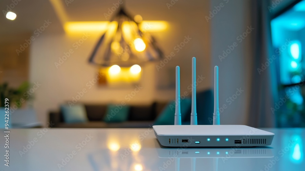 Wi fi router in a contemporary smart home enhancing connectivity and ...