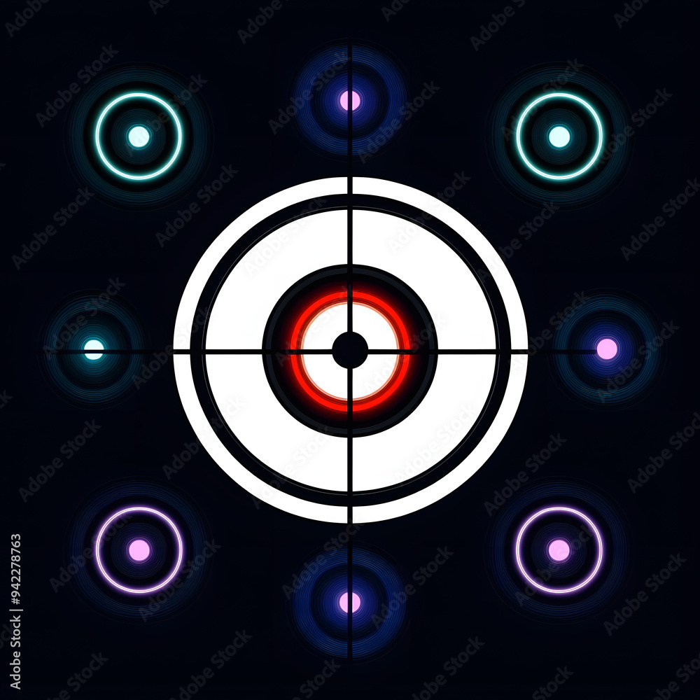 Crosshair gun sight vector icons set. Bullseye, target or aim symbol ...