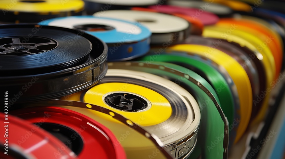 Vintage 8mm home movies on film reels with film leaders and spools ...