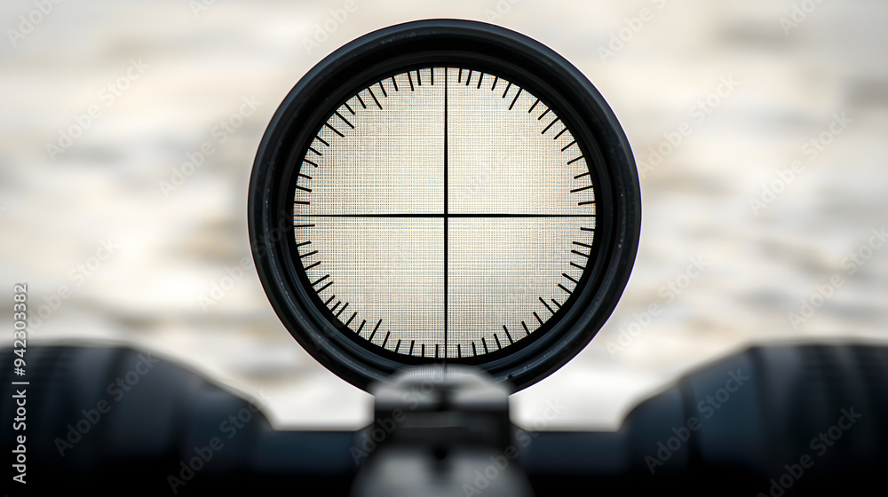 Realistic sniper sight with measuring marks, isolated sniper scope ...