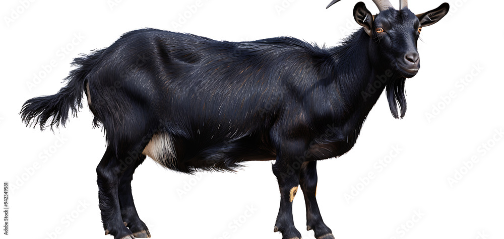 Portrait of a Majestic Black Goat Standing Proudly on Rocky Terrain ...