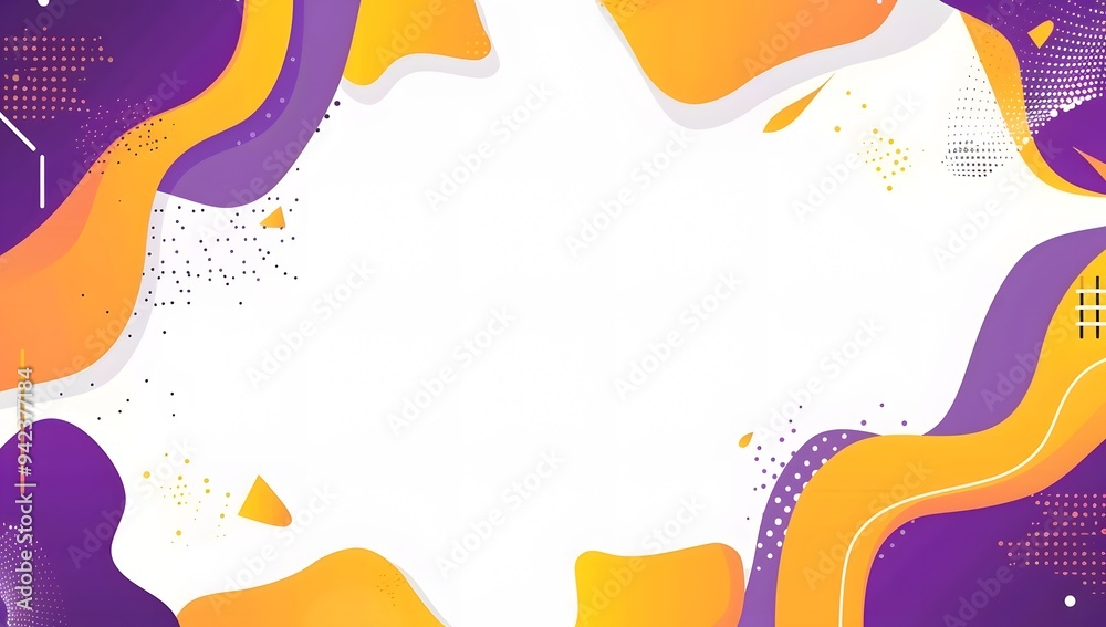 purple and yellow simple border on white background, simple graphic ...